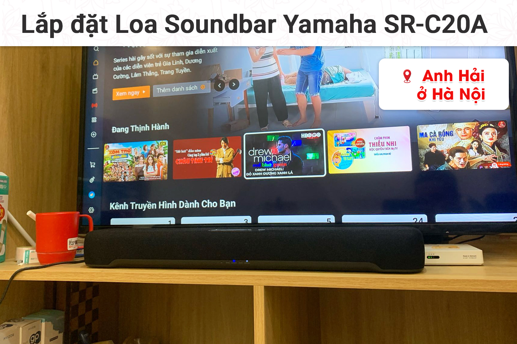 Lắp đặt Loa Soundbar JBL Bar 500 hơn 13tr cho anh Hiền tại Hà Nội