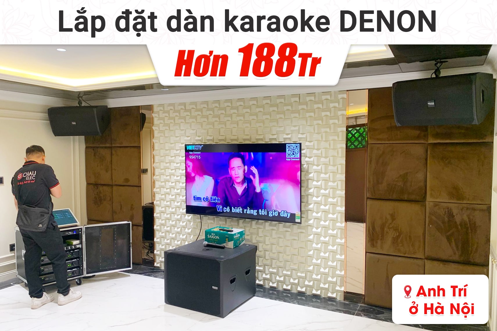 Lắp đặt dàn karaoke Denon gần 33tr cho anh Thọ ở Bình Dương (Denon DP ...