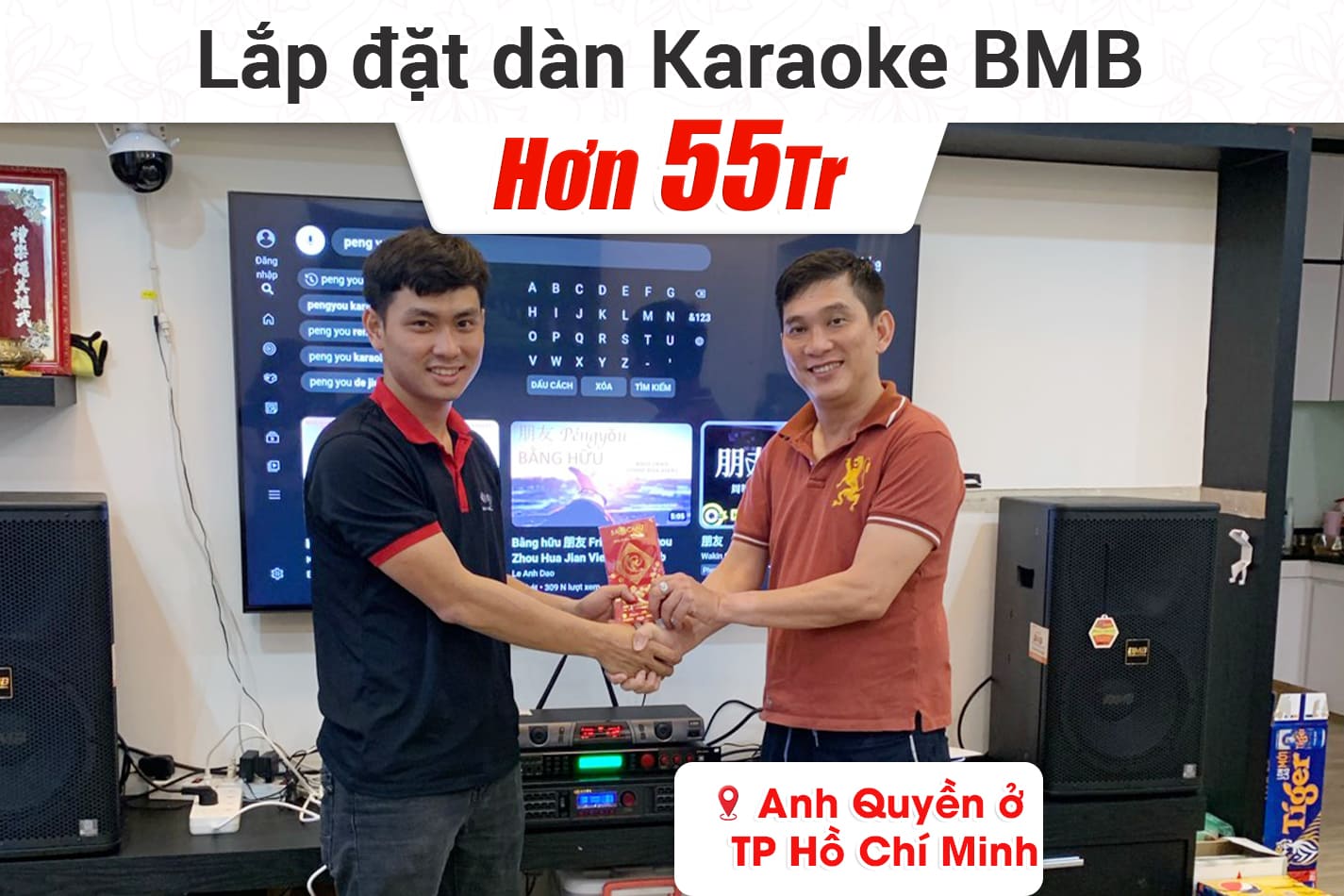 Lắp đặt dàn karaoke BMB hơn 38tr cho anh Khu ở TPHCM (BMB CSJ-06 SE, K9900II Luxury, AXR100, BBS ...